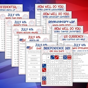 4th of July Game Bundle, July 4th Trivia, Patriotic Songs Game ...