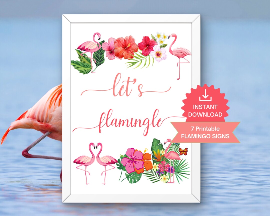 Flamingo Signs, Kids Tropical Birthday Party, Flamingo Baby Shower ...