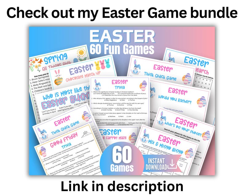 What's Your Bunny Name Game WITH NAMETAGS + SIGN, Easter Party Game ...