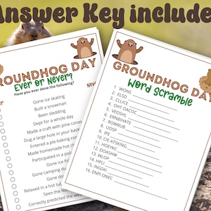 Groundhog Day Game Bundle, Groundhog Day Trivia, Groundhog Celebration ...