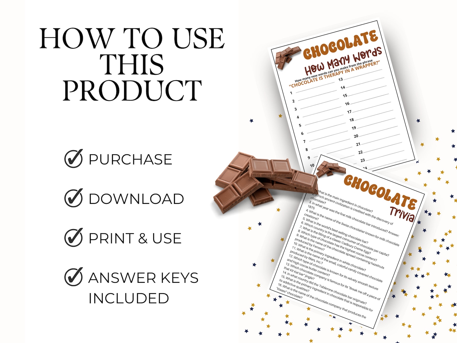 Chocolate Game Bundle, 8 Games, Valentine's Day Game, Galentine's Games ...