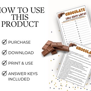 Chocolate Game Bundle, 8 Games, Valentine's Games, Baby Shower Games ...