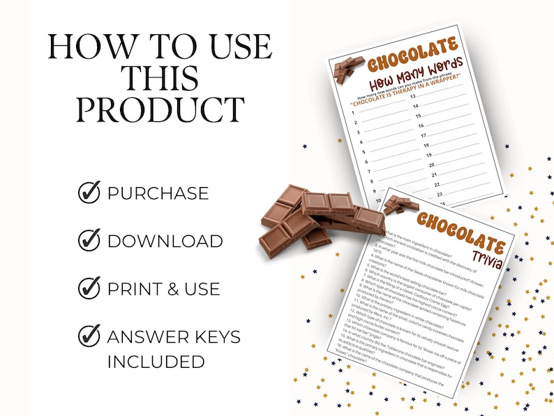 Chocolate Game Bundle, 8 Games, Valentine's Day Game, Galentine's Games ...