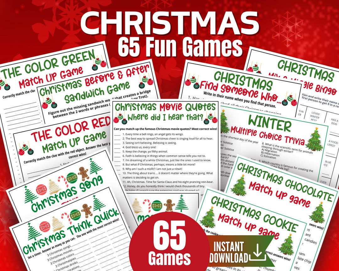 Christmas Game Bundle, Christmas Gift Exchange Games, Christmas Movie ...