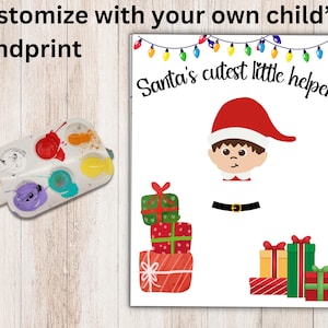Christmas Handprint Craft, Santa's Elf, Santa's Little Helper ...