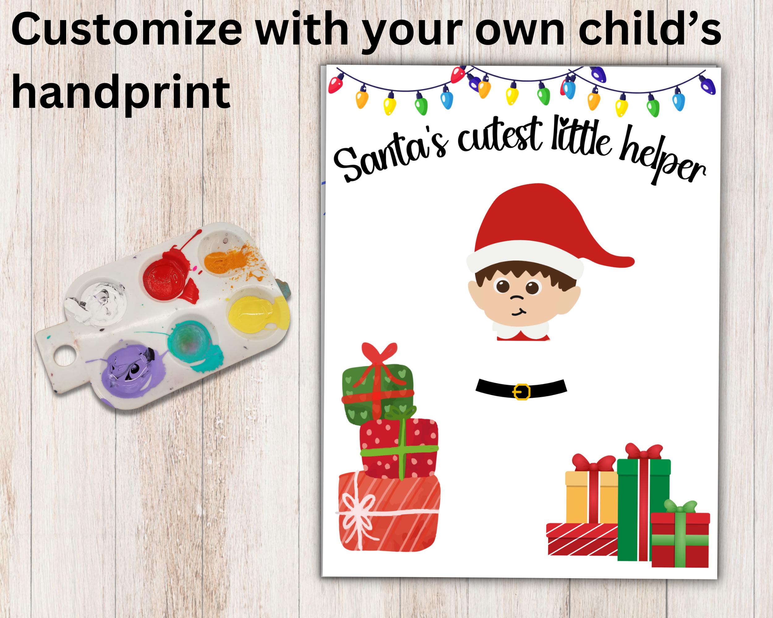 Christmas Handprint Craft, Santa's Elf, Santa's Little Helper ...