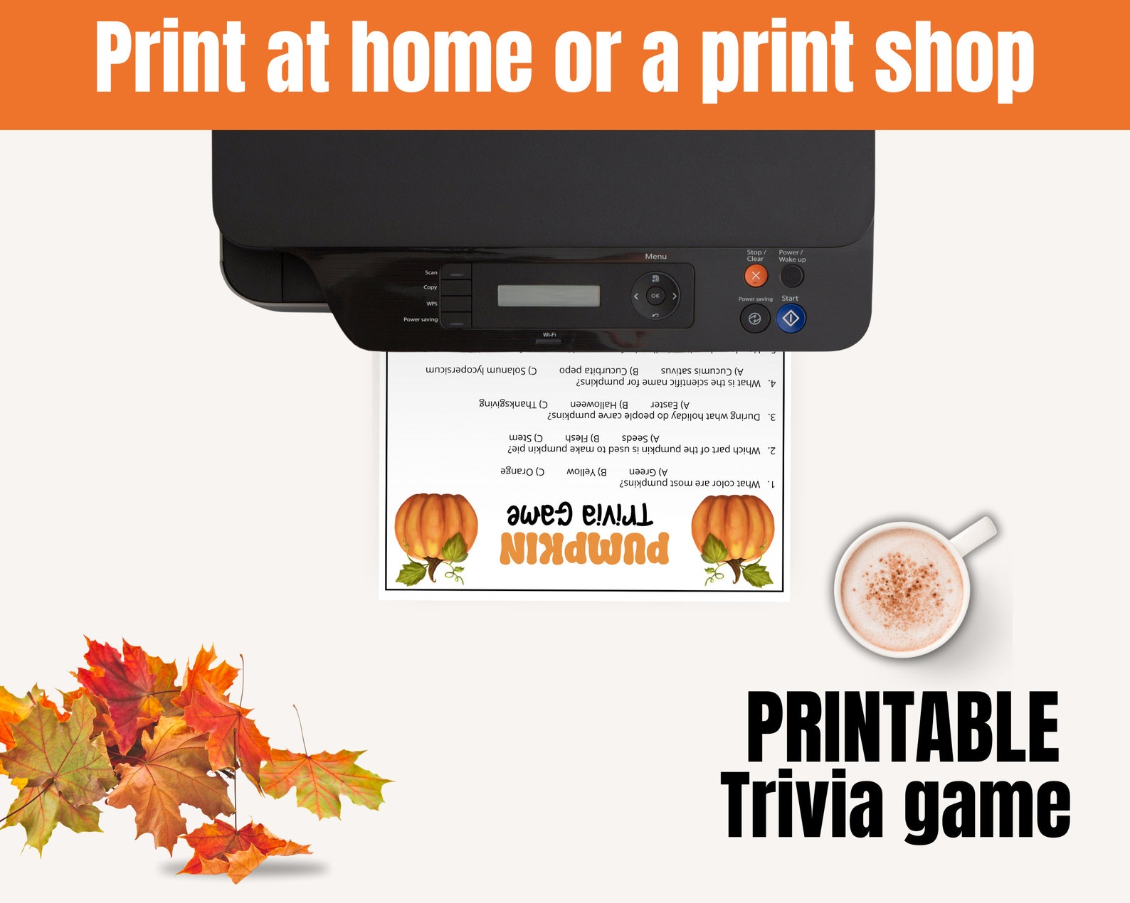 Pumpkin Trivia Game, Fall Trivia Game, Halloween Party Game, Halloween ...