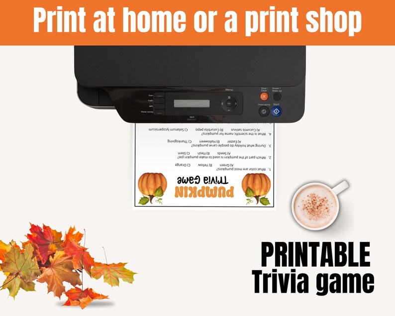 Pumpkin Trivia Game, Fall Trivia Game, Halloween Party Game, Halloween ...