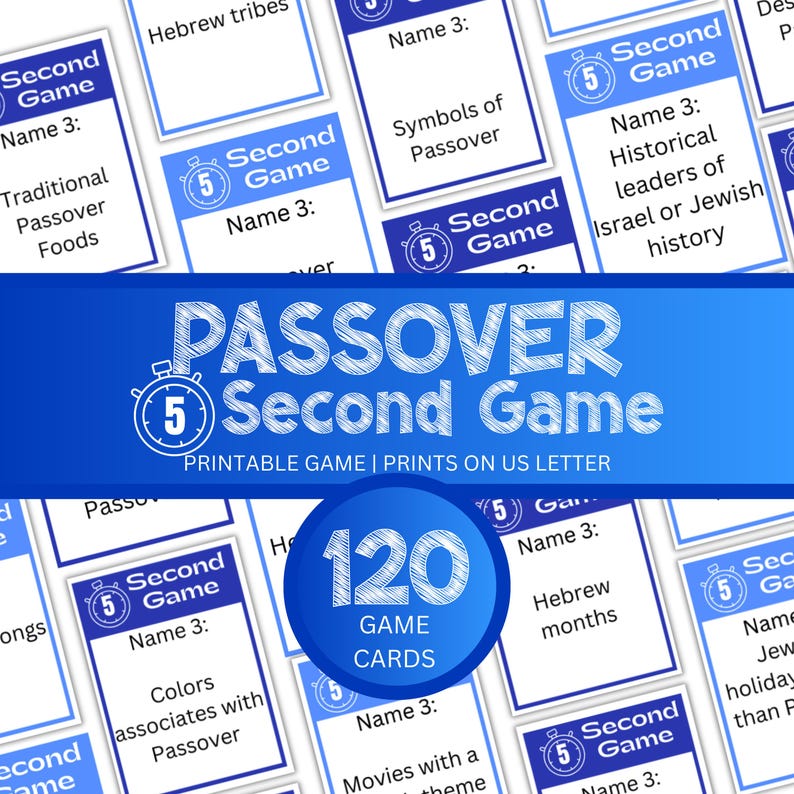 Passover 5 Second Game, Seder Activity for Kids and Adults, Passover ...