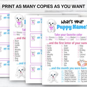 What's Your Puppy Name Game WITH NAMETAGS + SIGN, Puppy Party Game, Dog ...