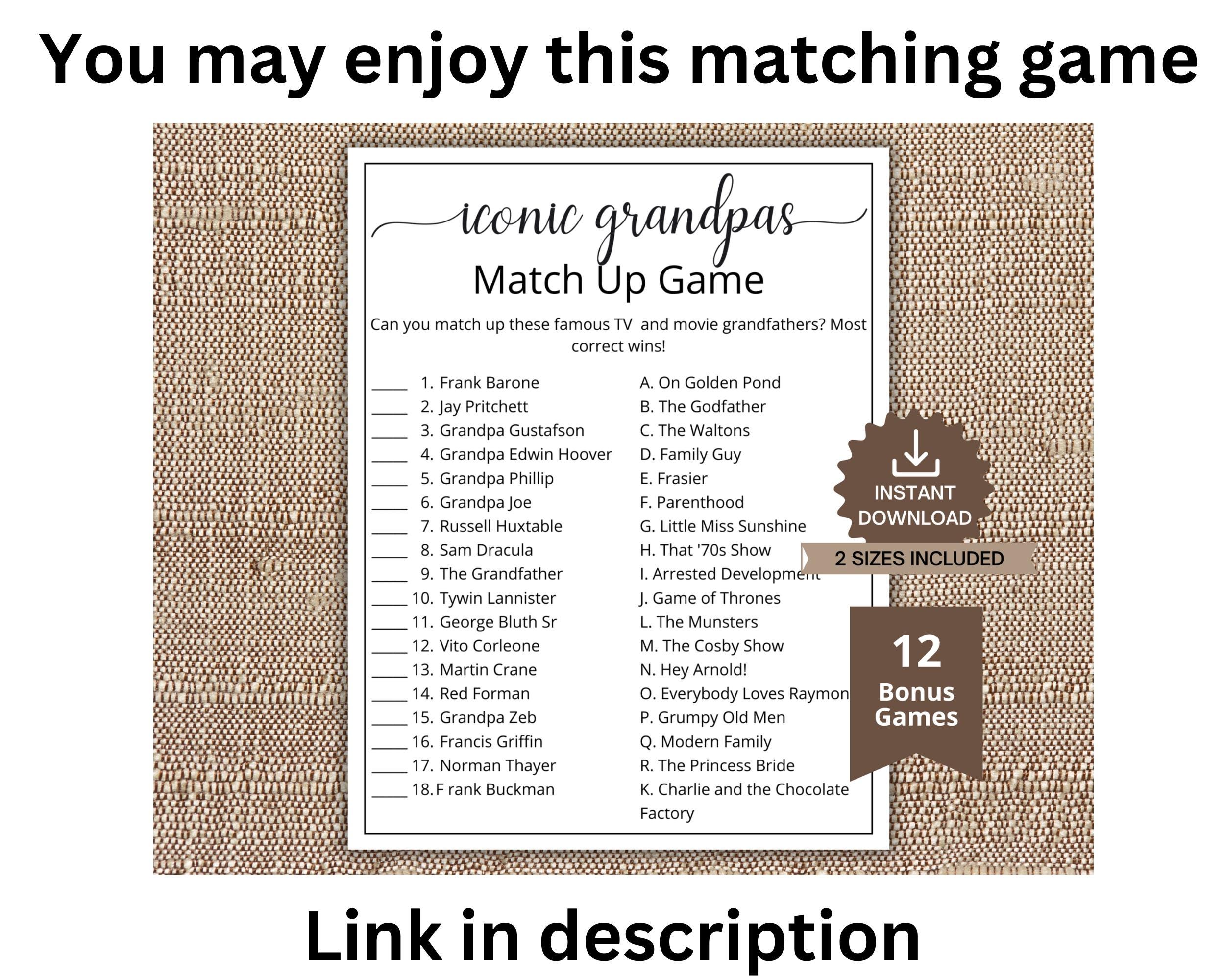 Who Knows Grandpa Best Game, Printable Father's Day Game, Grandparents ...