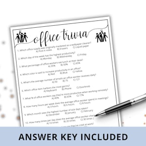 Office Trivia Team Building Games, Coworker Activity,happy Hour Office ...