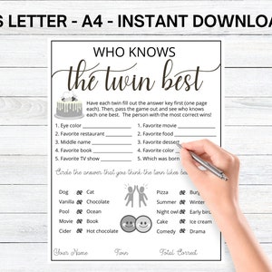Who Knows the Twin Best, How Well Do You Know the Birthday Twin, Twin ...
