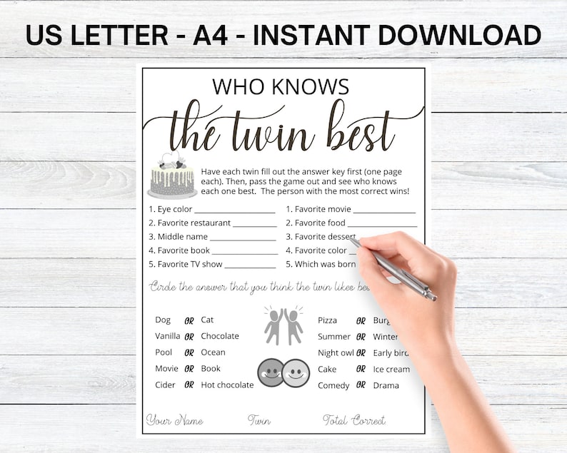 Who Knows the Twin Best, How Well Do You Know the Birthday Twin, Twin ...