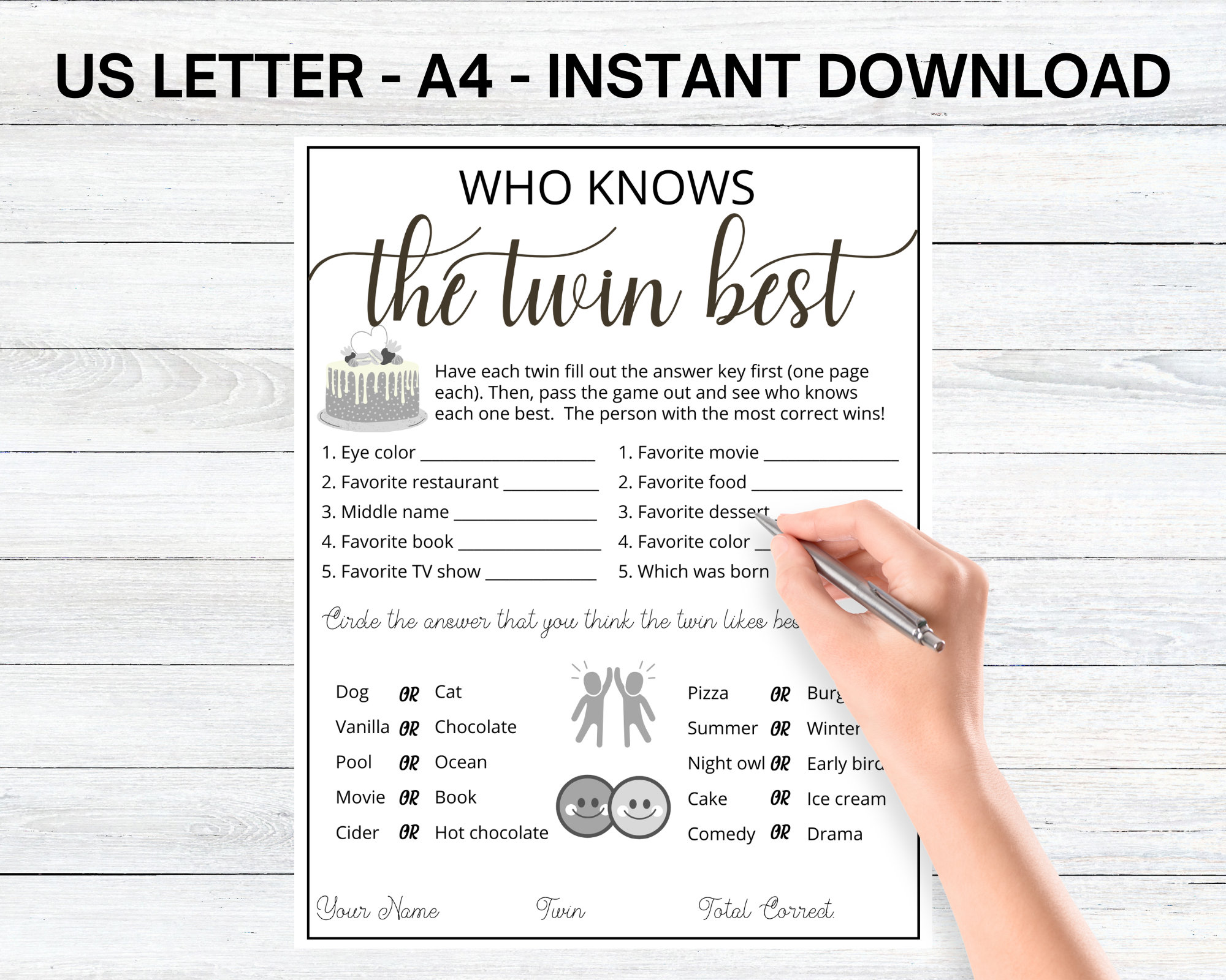 Who Knows the Twin Best, How Well Do You Know the Birthday Twin, Twin ...