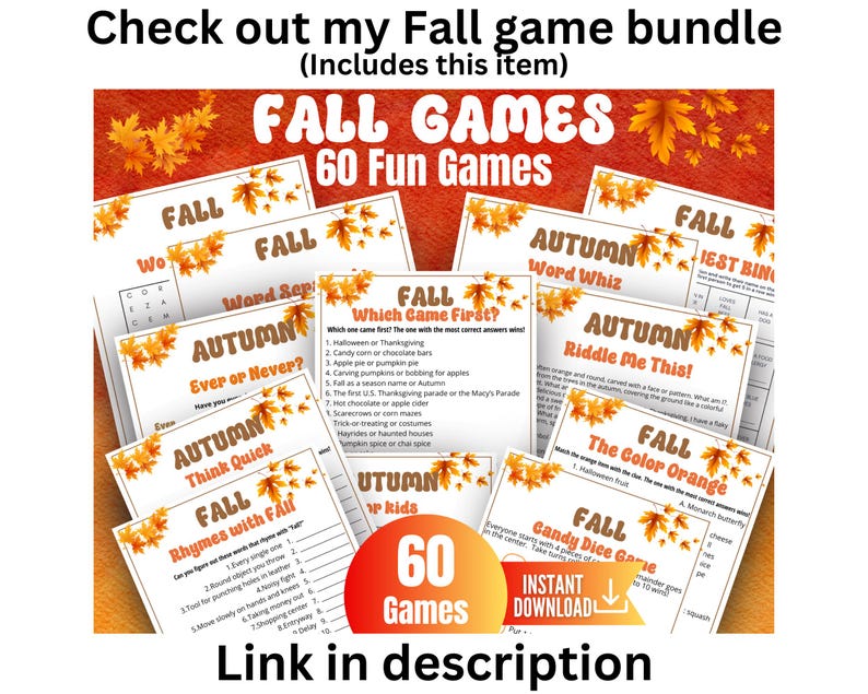 Fall Trivia Game, Autumn Before and After Quiz, Fall Season Office ...