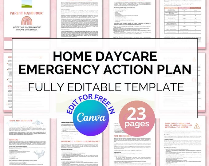Daycare Emergency Plan, Childcare Emergency Plan Template, Emergency ...
