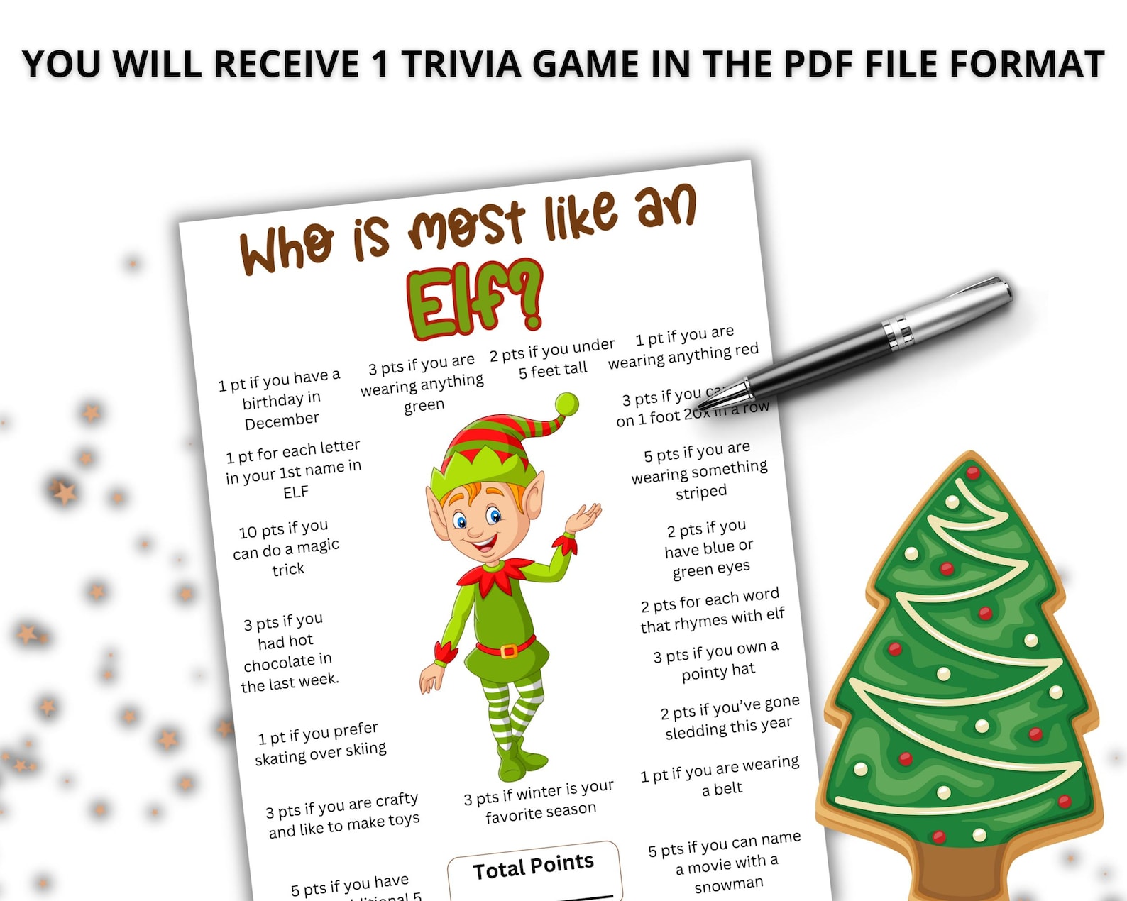 Who is Most Like an Elf, Elf Trivia Game, Christmas Party Game, Winter ...