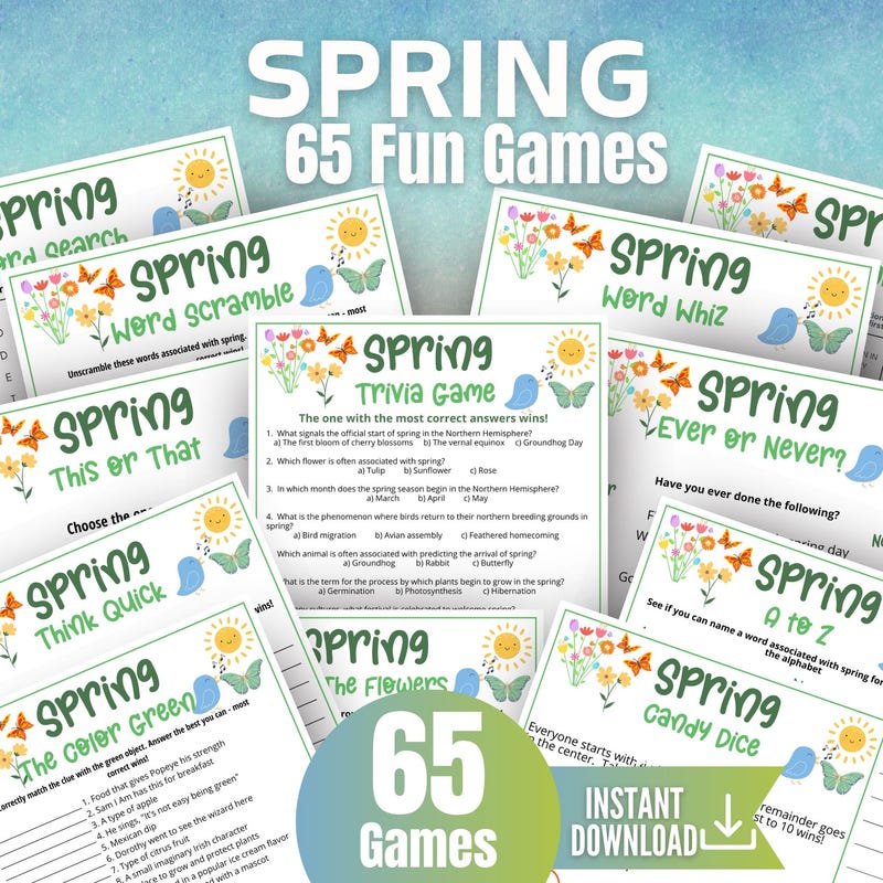 Spring Worksheets Bundle - Etsy UK