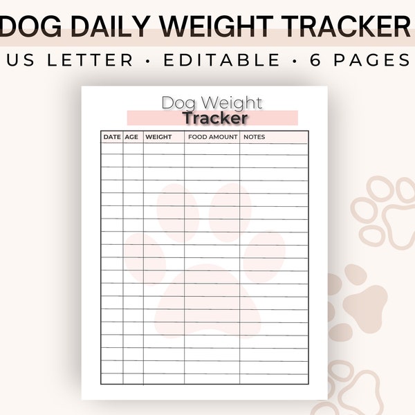 Puppy Weight Chart - Etsy