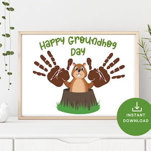 Groundhog Day Handprint Craft Bundle, Handprint Keepsake, Daycare ...
