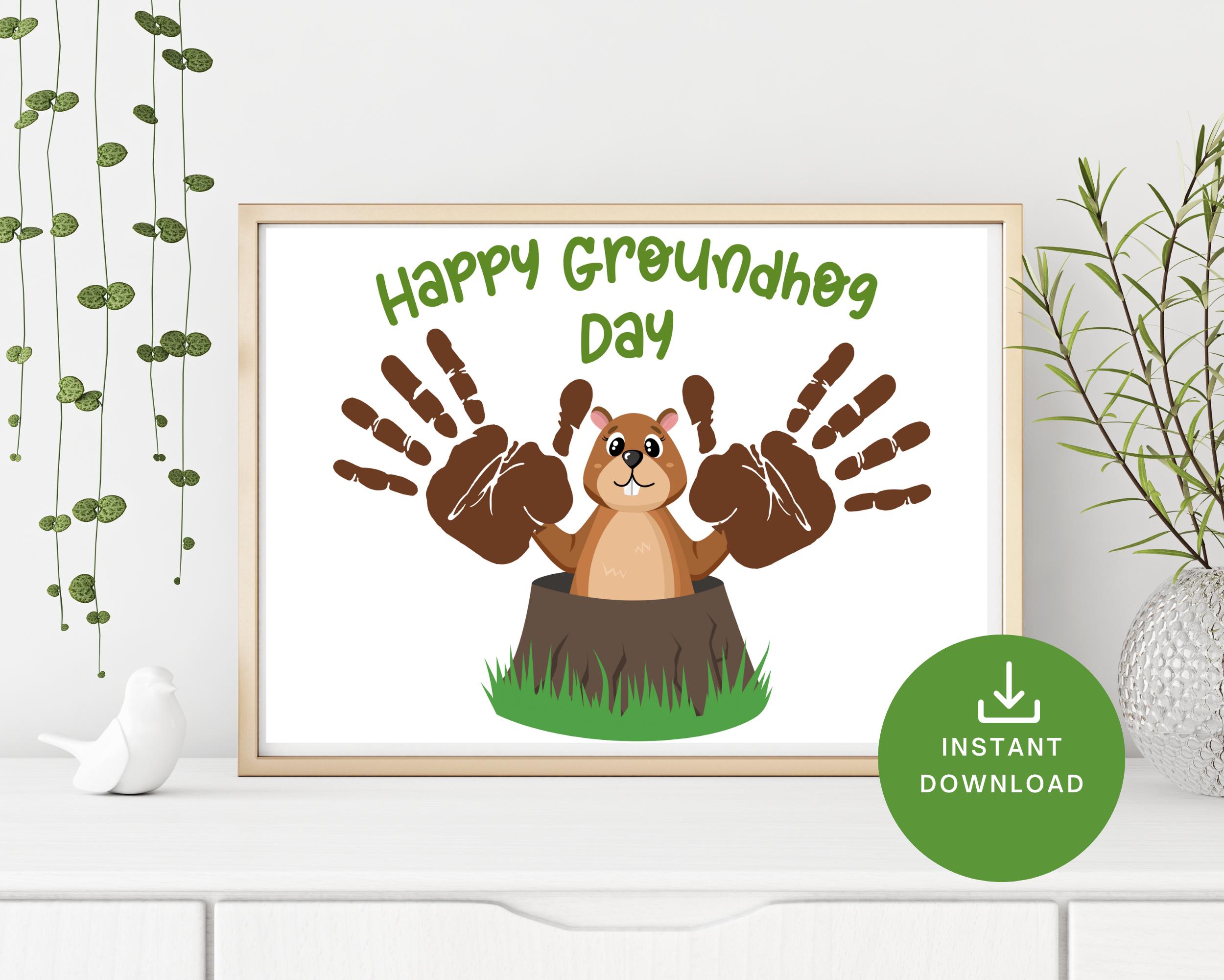 Groundhog Day Handprint Craft Bundle, Handprint Keepsake, Daycare ...