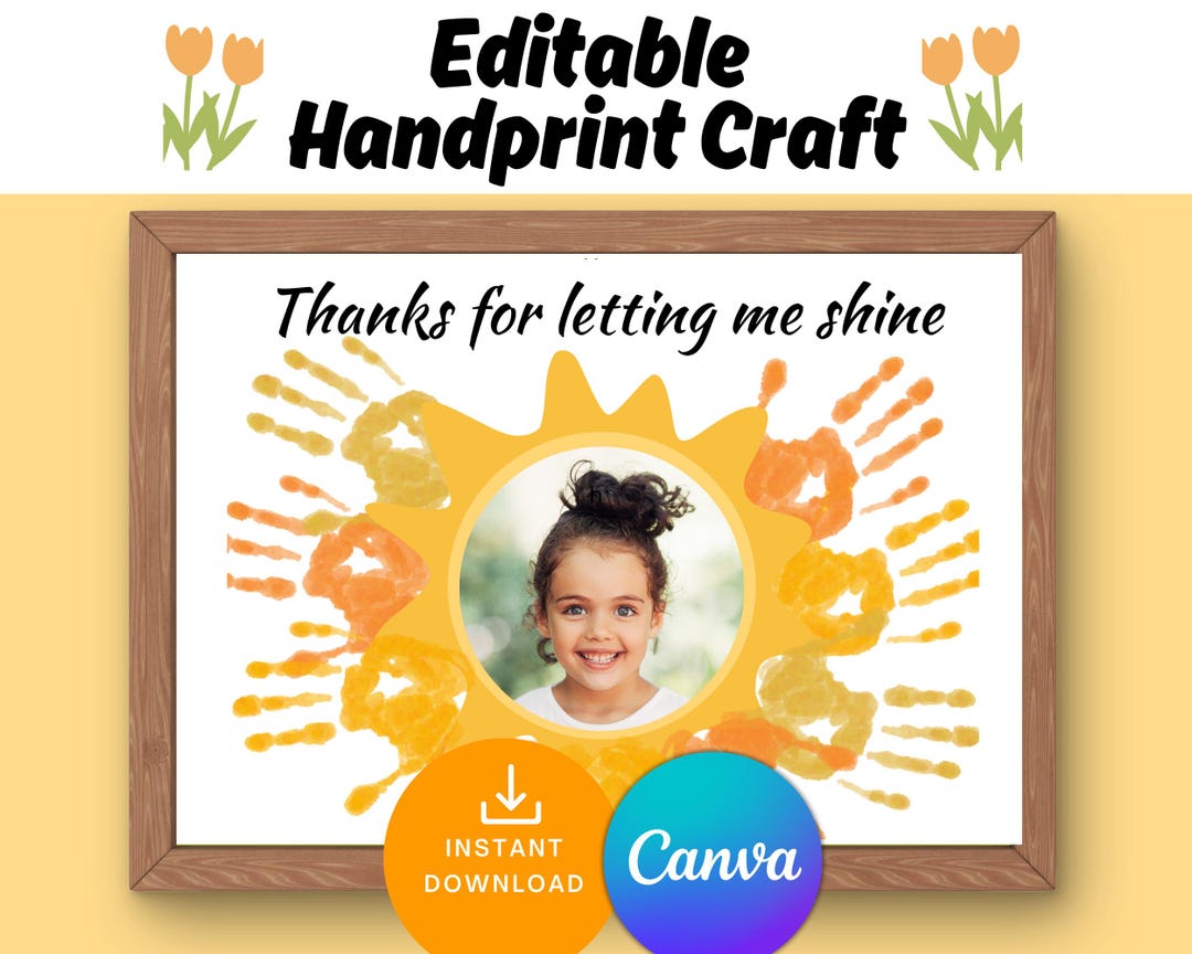 Editable Handprint Craft, Teacher Appreciation Keepsake, Spring Summer ...