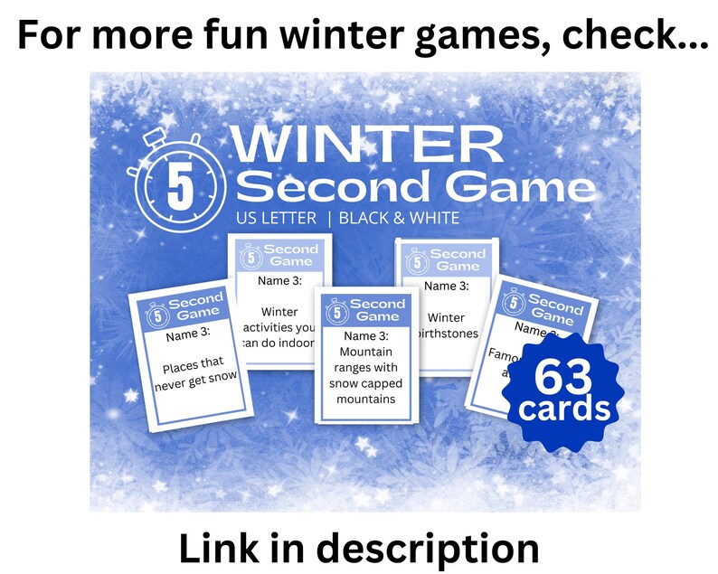January Trivia Game, Winter Season Game, Holiday Party Game, Monthly ...