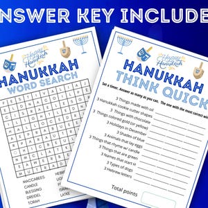Hanukkah Game Bundle, Jewish Party Games, Hanukkah Holiday Trivia ...