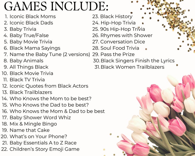 Black Baby Shower Game Bundle, Iconic Black Moms Trivia for Baby ...