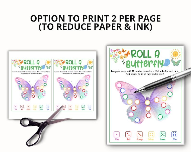 Roll a Butterfly Game,butterfly Fun for Kids & Teens, Spring Summer ...