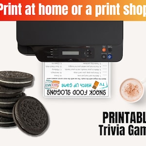 Snack Food Slogan Trivia Game,ad Slogan Match up Quiz,printabletv ...