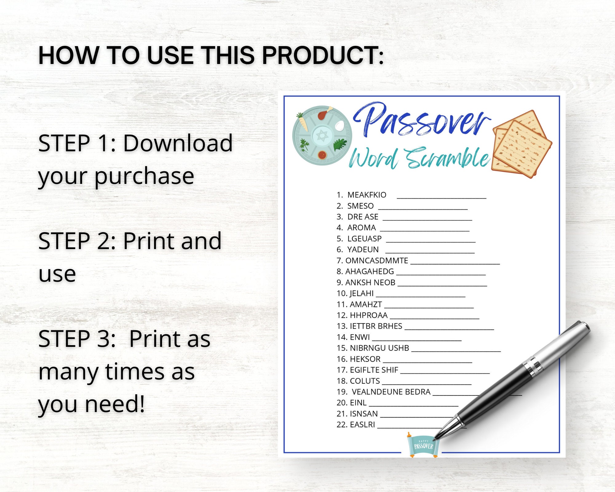 Passover Word Scramble, Jewish Games, Passover Holiday, Passover Games ...