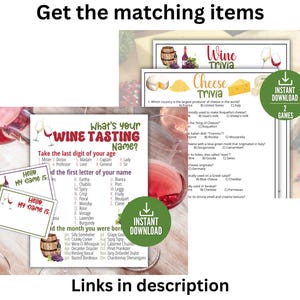 Wine and Cheese Trivia Game, Printable Cheese & Wine Party Game for ...