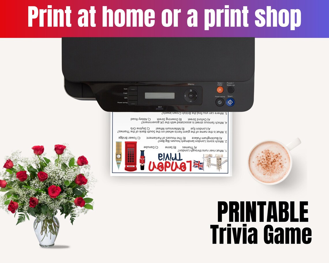 London Trivia Game,printable London Games for Adults, English Birthday ...