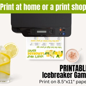 What's Your Lemonade Name Game WITH NAMETAGS + SIGN, Lemon First ...