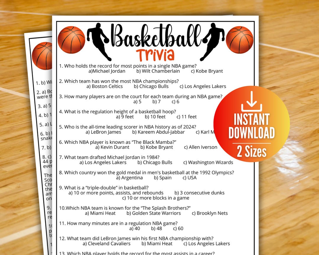 Basketball Trivia Game, Sports Team Trivia, Fall and Winter Sports ...