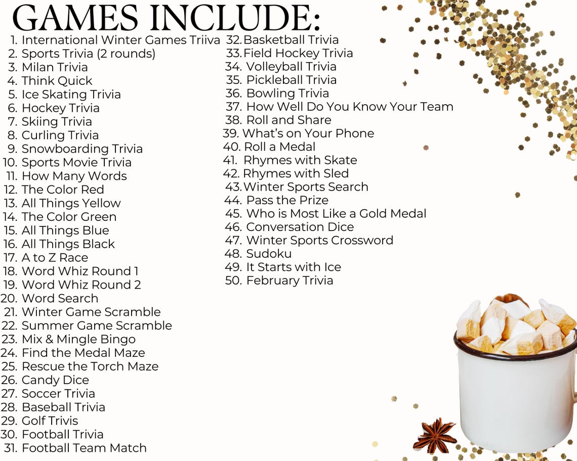 2026 Winter Games Trivia Bundle,fun Activity for International Winter ...