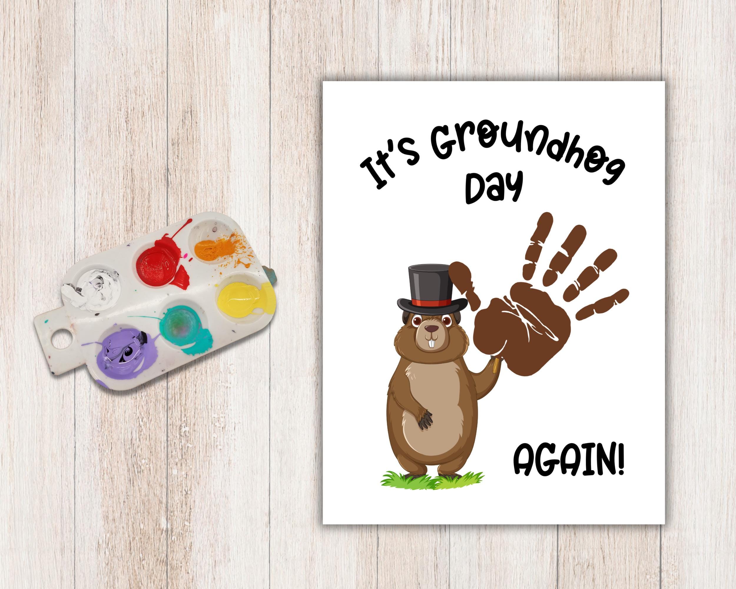 Groundhog Day Handprint Craft,handprint Keepsake, Daycare Activity ...