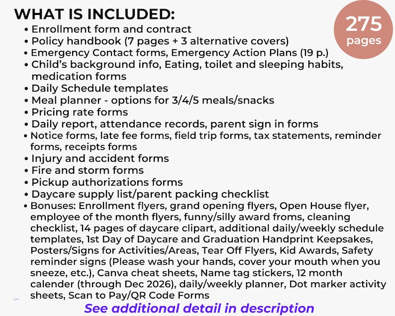 Daycare Starter Kit, Daycare Forms, Daycare Contract, Childcare Forms ...