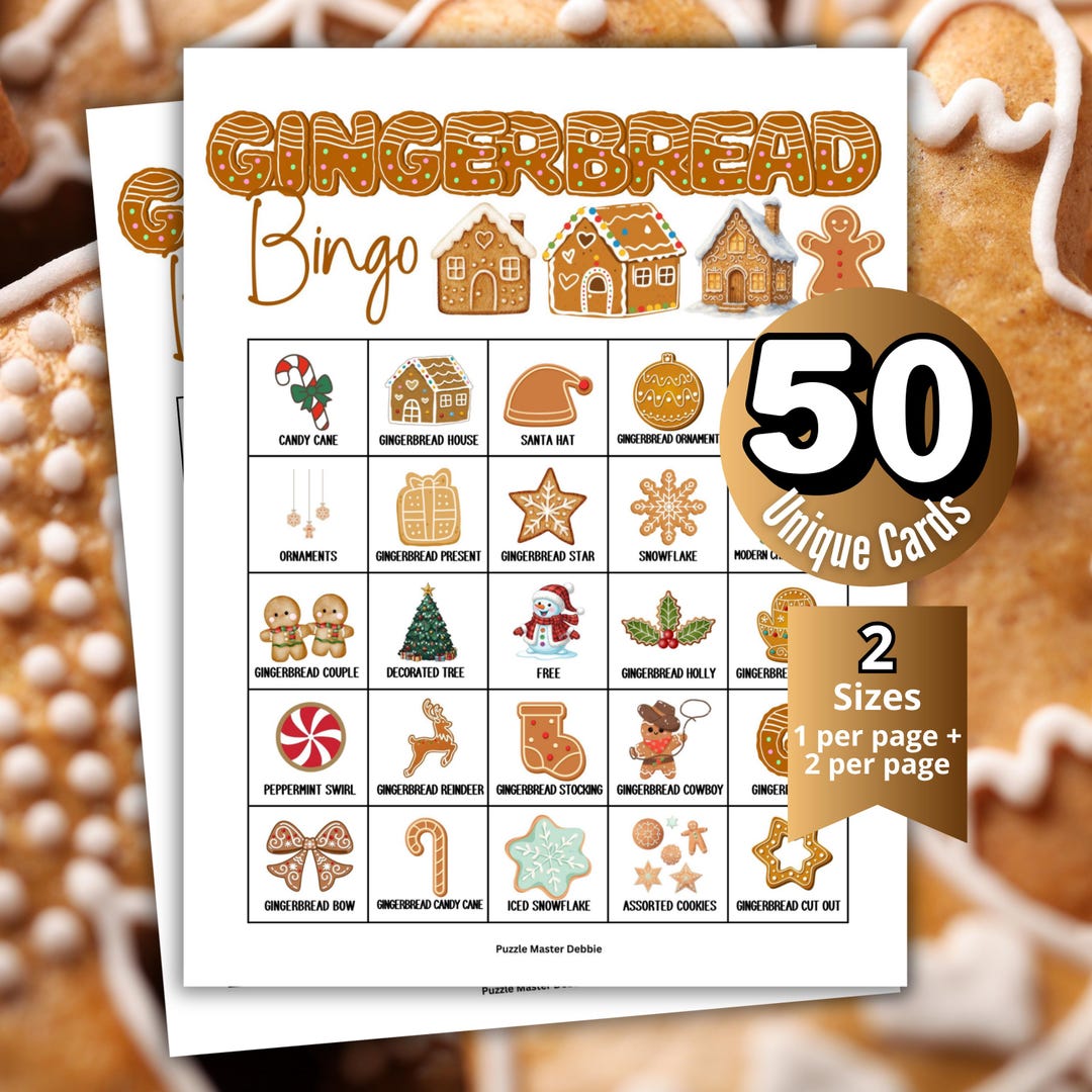 Gingerbread Bingo Game,christmas Cookie Exchange Party Game,cookie Baby ...