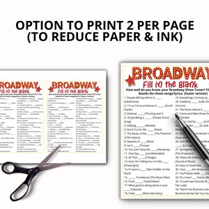 Broadway Musical Trivia Game, Musical Theater Fill in the Blank Quiz ...