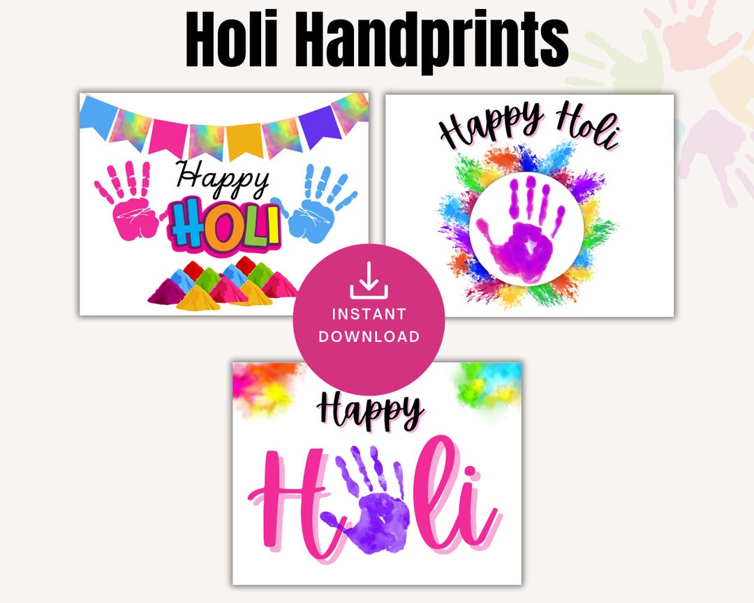 Holi Handprint Craft Bundle, Handprint Keepsake,daycare Activity,fun ...