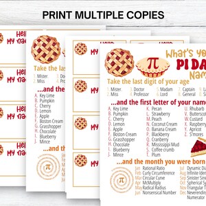 What's Your Pi Day Name Game WITH NAMETAGS + Sign,game, Pi Day Classroom Game, Daycare Activity ...