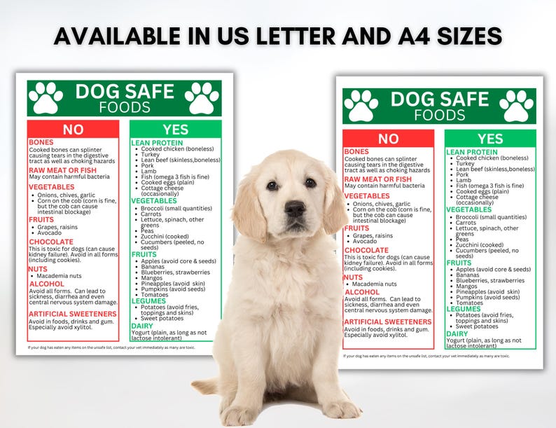 Dog Safe Food List, Safe & Unsafe Food Chart for Puppies and Dogs ...