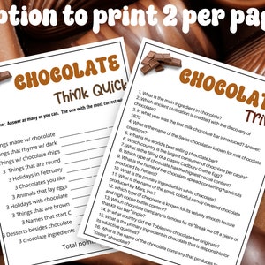 Chocolate Game Bundle, 8 Games, Valentine's Games, Baby Shower Games ...