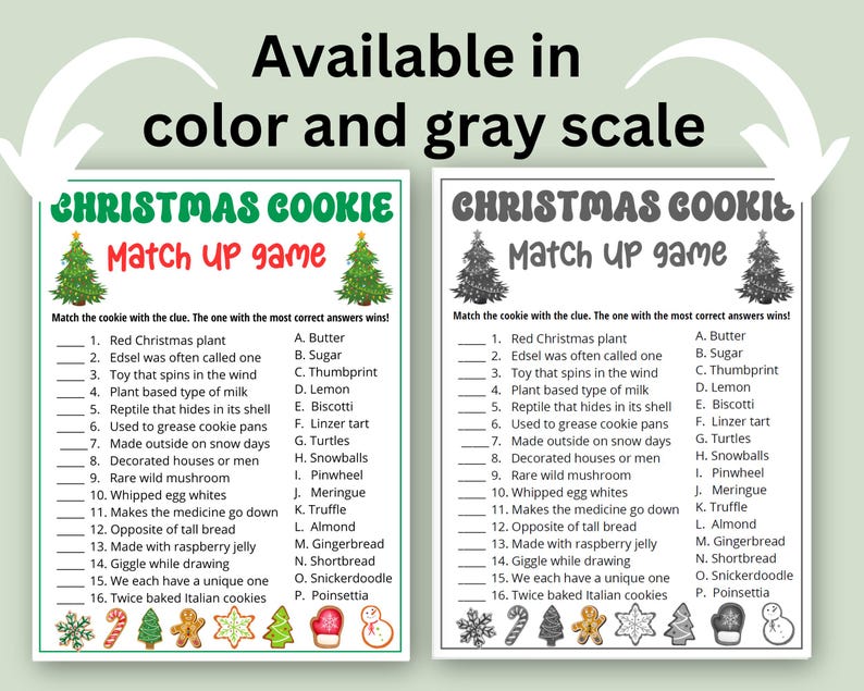 Christmas Cookie Game, Xmas Cookie Game, Christmas Cookie Exchange ...