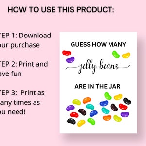 Guess How Many Jelly Beans in the Jar,easter Jally Beans,bridal Shower ...