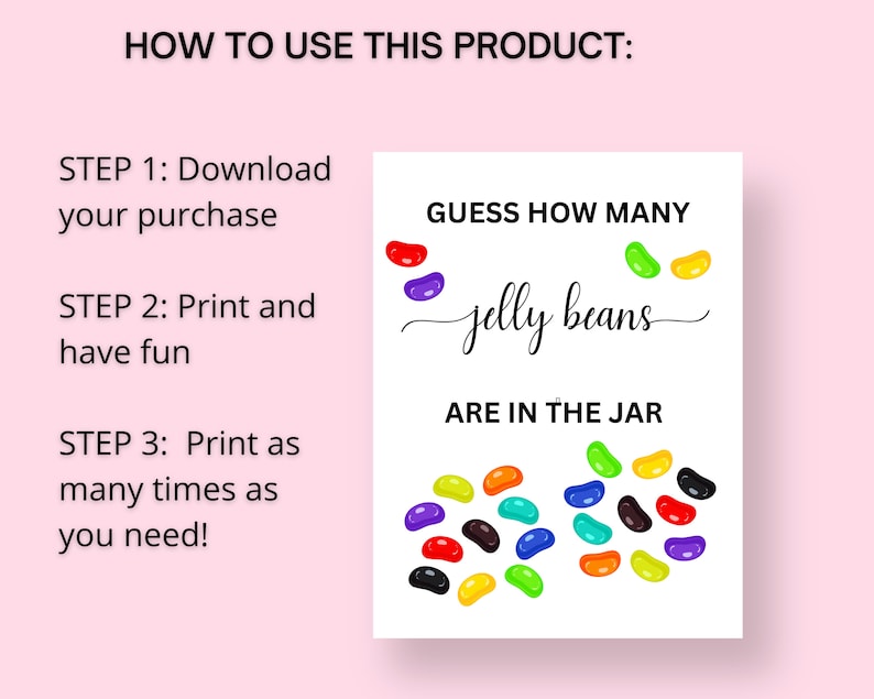 Guess How Many Jelly Beans in the Jar,easter Jally Beans,bridal Shower ...