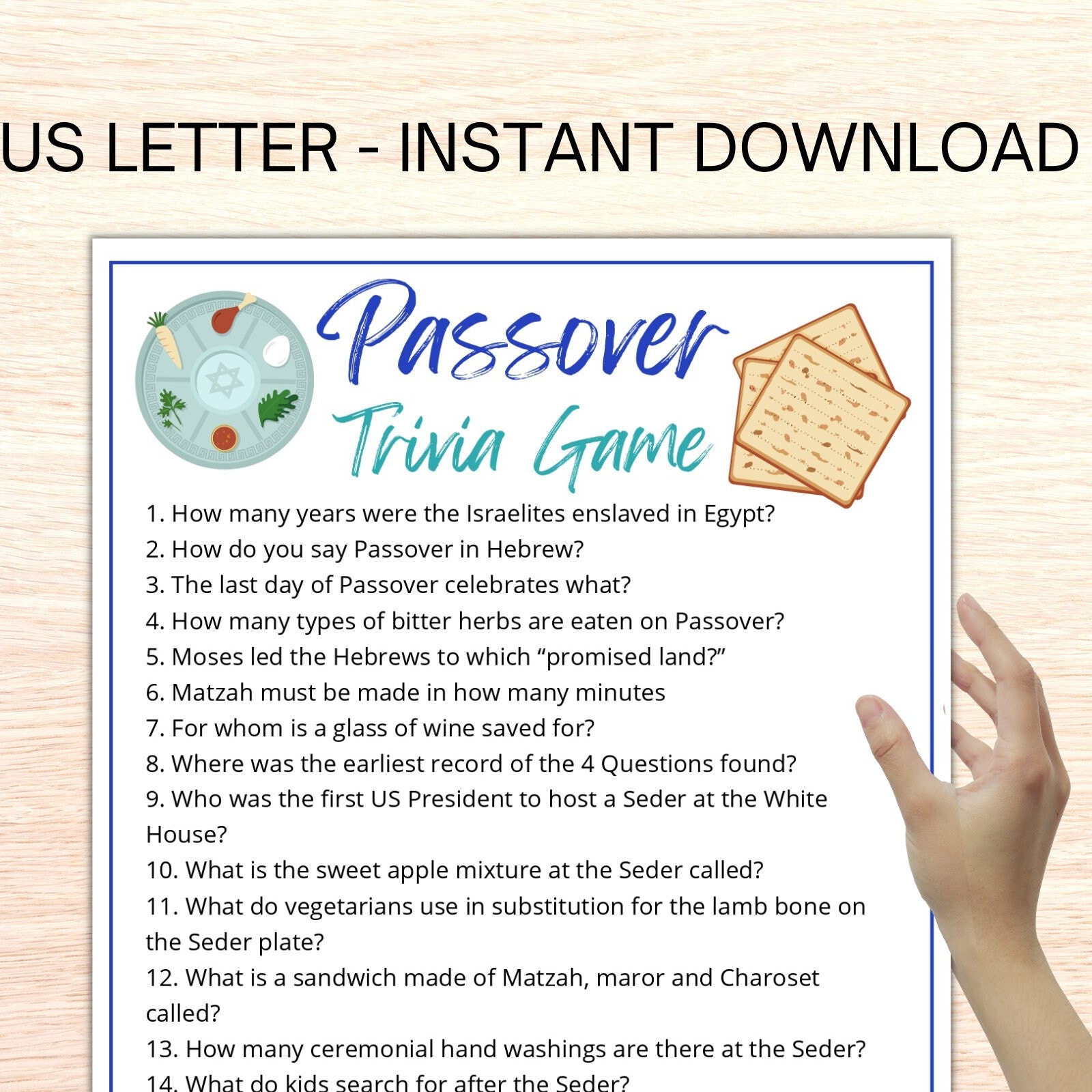 Passover Trivia Game, Jewish Games, Passover Holiday, Passover Games ...